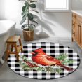 4ft Round Rug Christmas Cardinal Bird Area Rugs for Living Room Bedroom ...