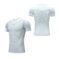 White Mens Workout Shirts Compression Shirts Short Sleeve Base Layer ...
