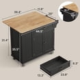 Ahomly Kitchen Island with Storage, 44.49" Kitchen Island with Trash ...