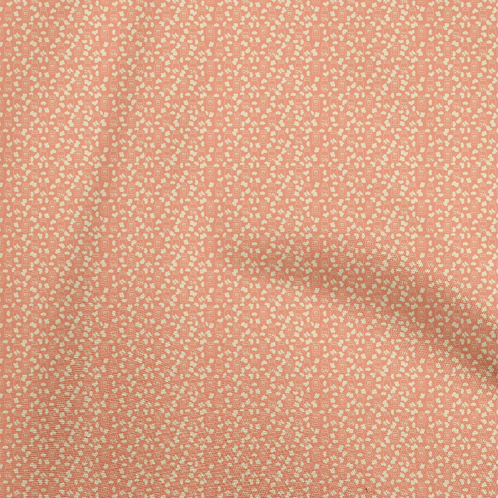 oneOone Silk Tabby Orange Fabric Random Dress Material Fabric Print ...