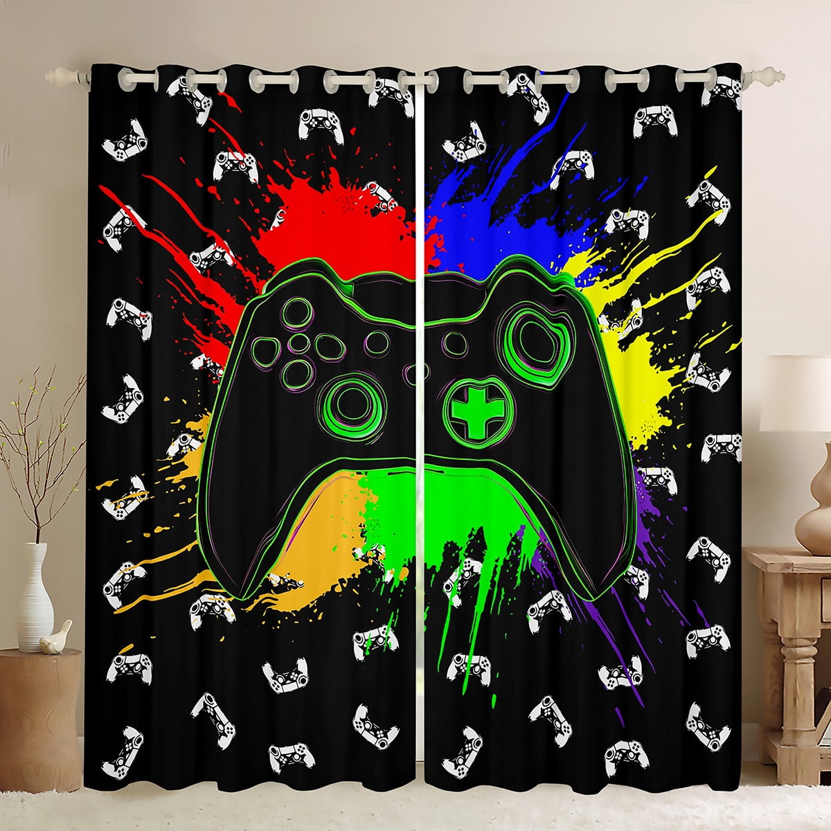 Click here for Erosebridal Green Gamepads Curtains For Living Roo... prices
