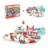 Hape Wooden City Train Railway Bucket Playset, 48 Pieces - Walmart.com
