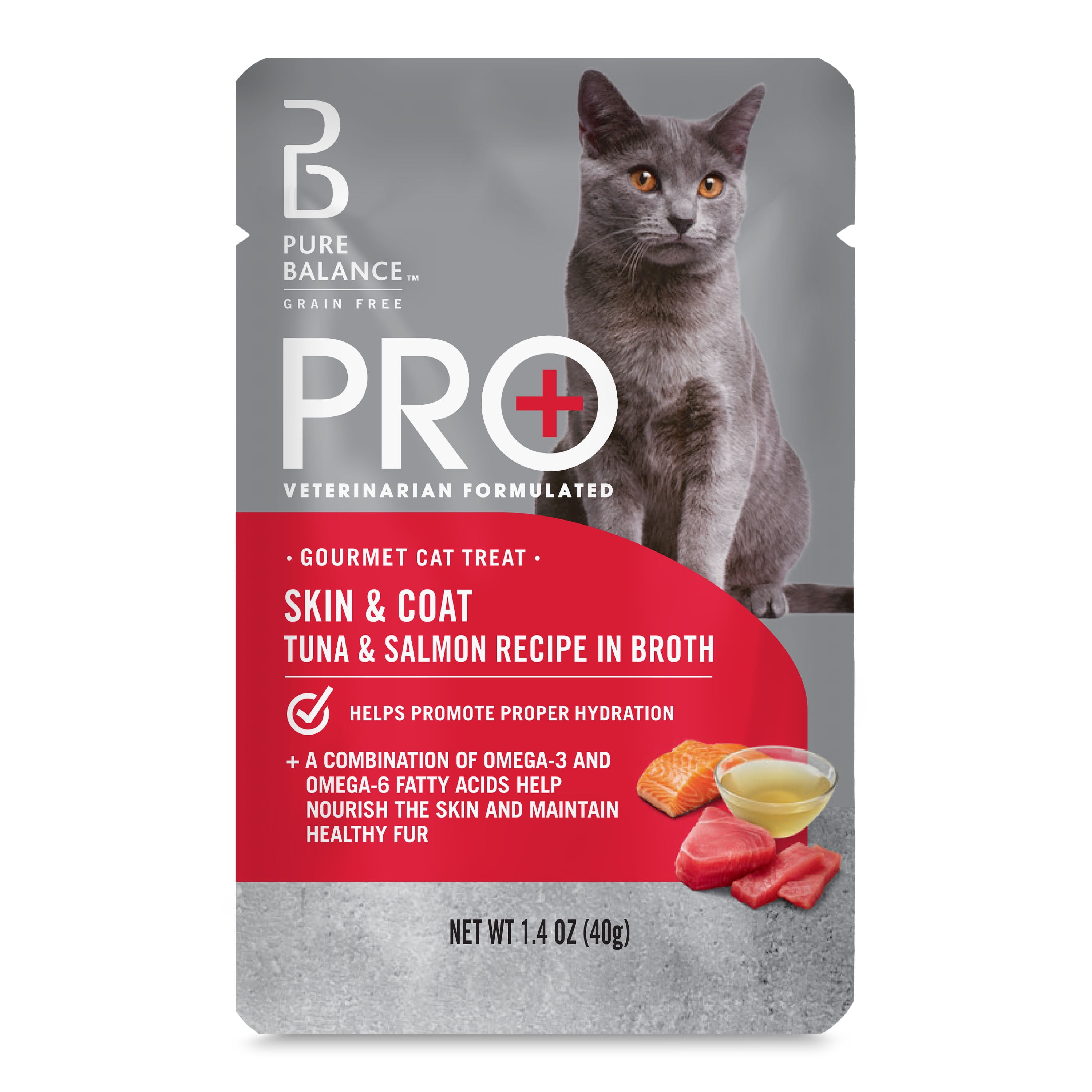 Pure Balance Pro+ Gourmet Cat Treat Skin & Coat Tuna & Salmon Recipe in ...