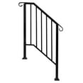Hassch Outdoor Staircase Handrail Kit, Fit 2 or 3 Steps, Wrought Iron ...
