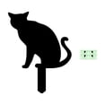 AZXY Halloween Black Cat Silhouette Garden Stakes, Spooky Green Eyes ...
