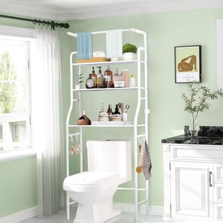 Alaterre Dover Over Toilet Hutch with 2 Doors, Bathroom Shelf with 2 ...