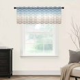 Blue Brown Gradient Semi Sheer Valance Curtains Water Ripple Voile ...