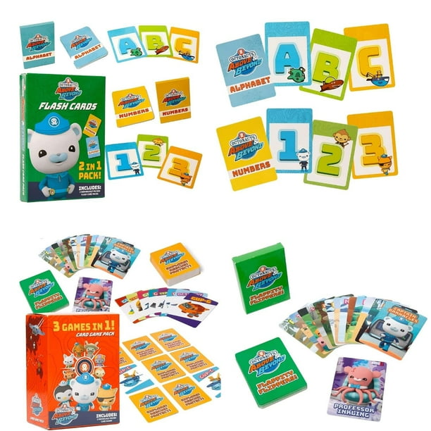 Octonauts Kids Card Games & Alphabet Numbers Flash Cards Bundle ...