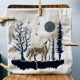 1pc Wolf Stencil for Painting 30x30cm Plastic Forest Trees Craft ...