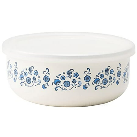 Fuji Enamel 70's Reprint Showa Retro Enamel Storage Container Round ...