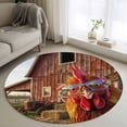 3ft Round Rug Farm Rooster Area Rugs for Living Room Bedroom Washable ...