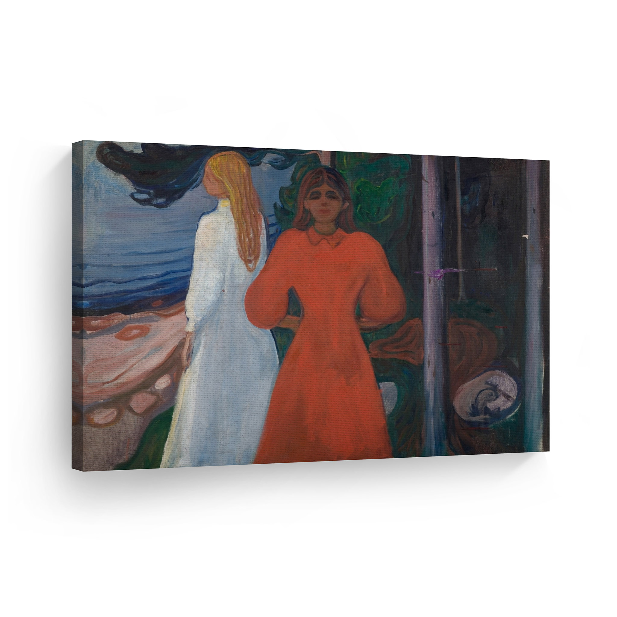 Smile Art Design Red and White, Edvard Munch Classic Art Canvas Print ...
