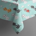 Cat Variety Animal Teal Pattern Rectangular Tablecloth 60x120 Inch ...