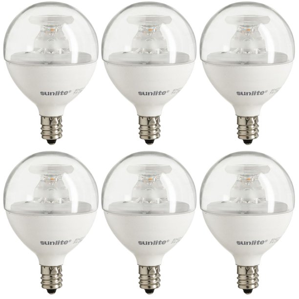 Sunlite LED G16.5 Globe Light Bulb, 5 Watts (40W Equivalent), Candelabra E12 Base, Dimmable ...
