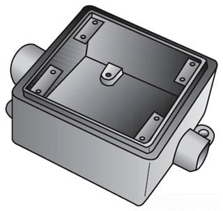 O-Z/Gedney FSC2100, Cast Device Box, Fsc 2 Gang Cast Box 1""Hub, 1 PC ...