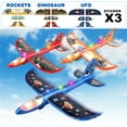 Wupuaait Catapult Airplane Set with Stickers LED Lights and Launcher ...