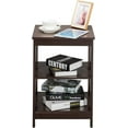 3 Tier Sofa Side End Table with Shelf, Wooden X-Design Chair Side Table ...