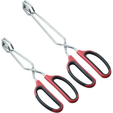 "GoodCook Large Serving 10"" Chrome Plated Kitchen Loop Tongs, Silver ...