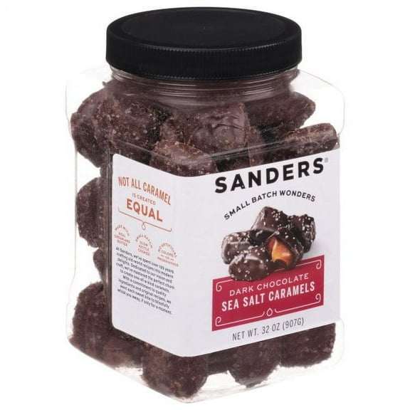 Sanders Dark Chocolate Sea Salt Caramels, 36 oz, Sweet and Salty Treat ...