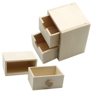 2 pcs Wooden Small Drawers Unpainted Blank Small Drawers DIY 2 Layers ...