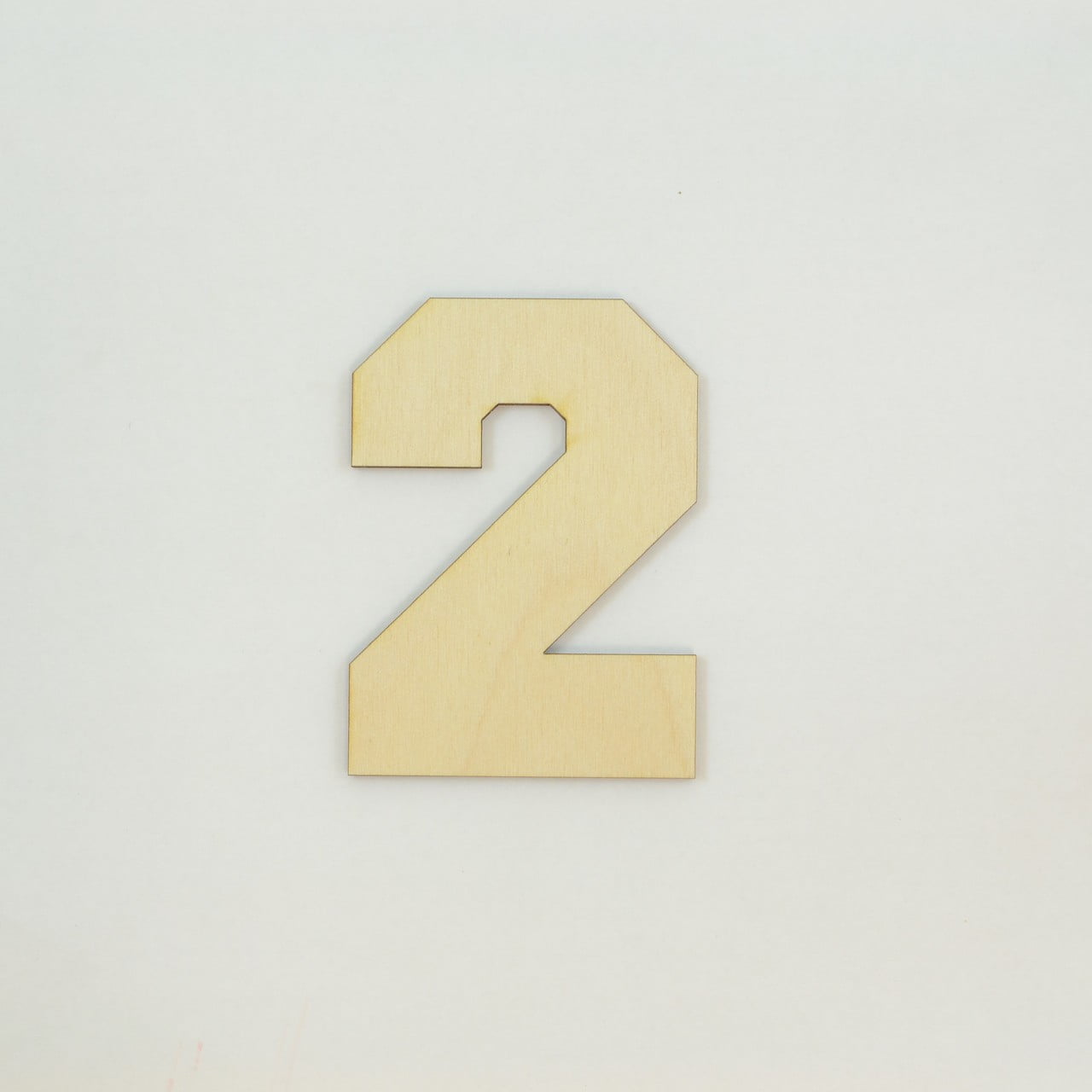 1 Pc, 5 Inch X 1/8 Inch Thick Collegiate Font Wood Numbers 2 Easy To ...