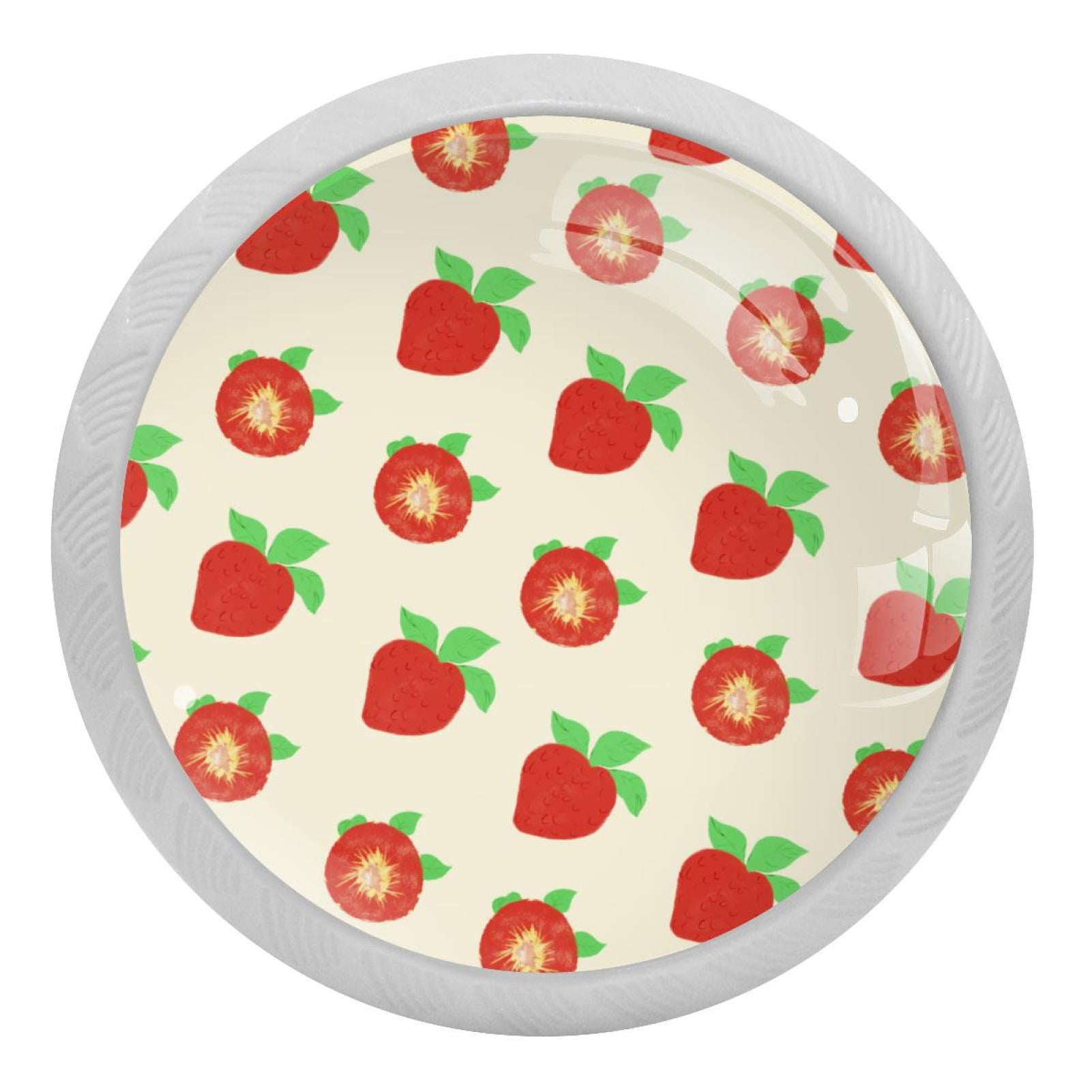 4PCS Round Strawberry Cabinet Fluorescence Knob Glowing in the Dark ...