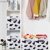 6 Packs Large Storage Bins Cubes Foldable Cow Print Boxes Fabric Cotton ...