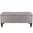 Abble 38 Upholstered Storage Bench - Linen Fabric - Ample Storage Space ...