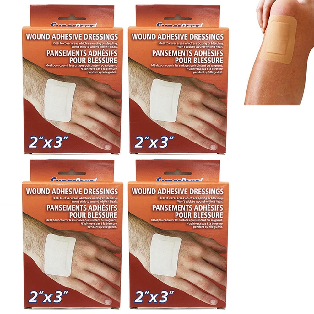 20 Wound Adhesive Dressing Bandages Pad 2X3 Sterile Wrap Medical First ...
