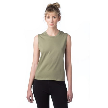Alternative Women's Go-to Cropped Muscle Tank, Military, Medium ...