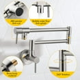 Fransiton Brushed Nickel Pot Filler, Wall Mount Brass Faucet, Double ...