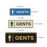 Standard Ladies Gentlemen Restroom Sign Set - Blue Large 3" X 9 ...