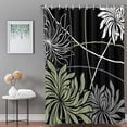 Bohemian Green Floral Shower Curtain, Modern Artistic Grey White ...
