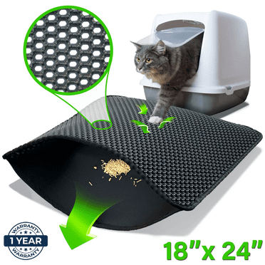 Vibrant Life 2-Layer Sifting Cat Litter Mat, Black, 21.3" x 14 ...
