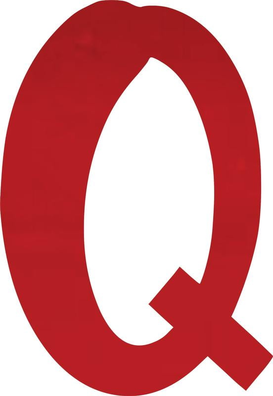 Acrylic Letter Q Icebold, 4'' Tall Transparent Red Custom Wedding ...