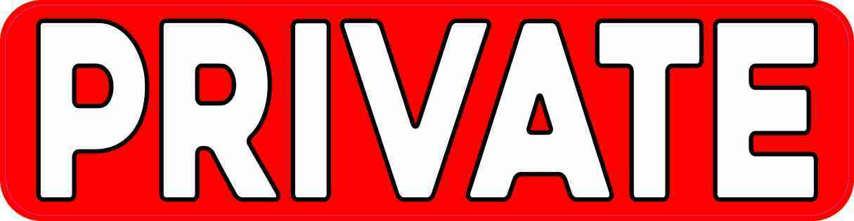 8in x 2in Red Private Sticker Vinyl Business Door Sign Office Stickers ...
