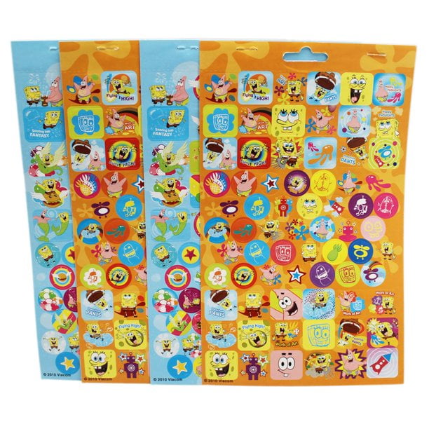 Spongebob Squarepants Assorted Sticker Sheet Set (4 Sheets) - Walmart.com