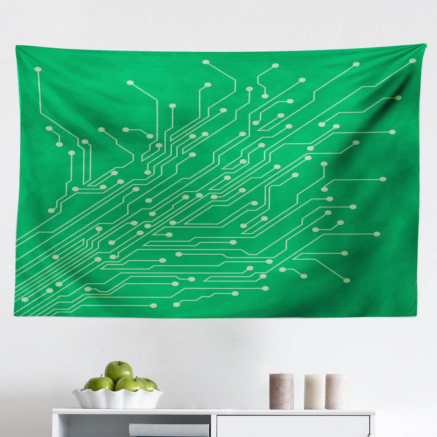 Engineering Theme Tapestry, Abstract Repetitive Colorful Industrial ...