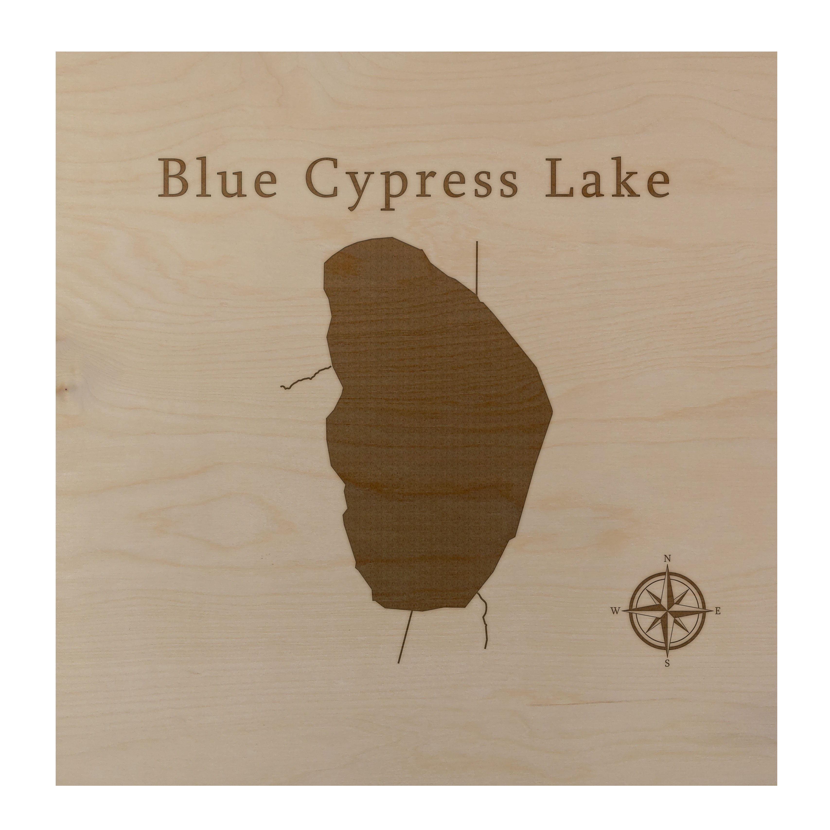 Blue Cypress Lake Map 24x24" Wood Wall Art Office Decor Gift Engraved ...