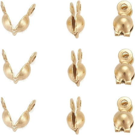 300pcs 304 Stainless Steel Calotte Ends Bead Tips Open Clamshell Knot ...