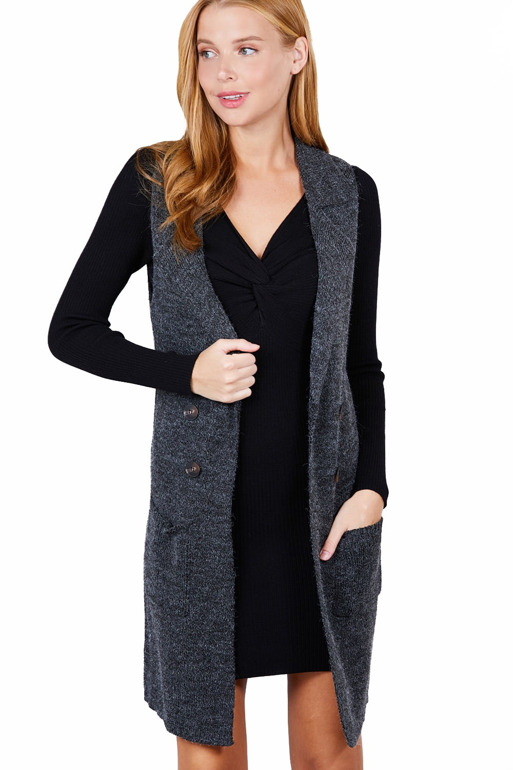 ShezPretty Women's Casual Sleeveless Open Front Long Cardigan Sweater ...