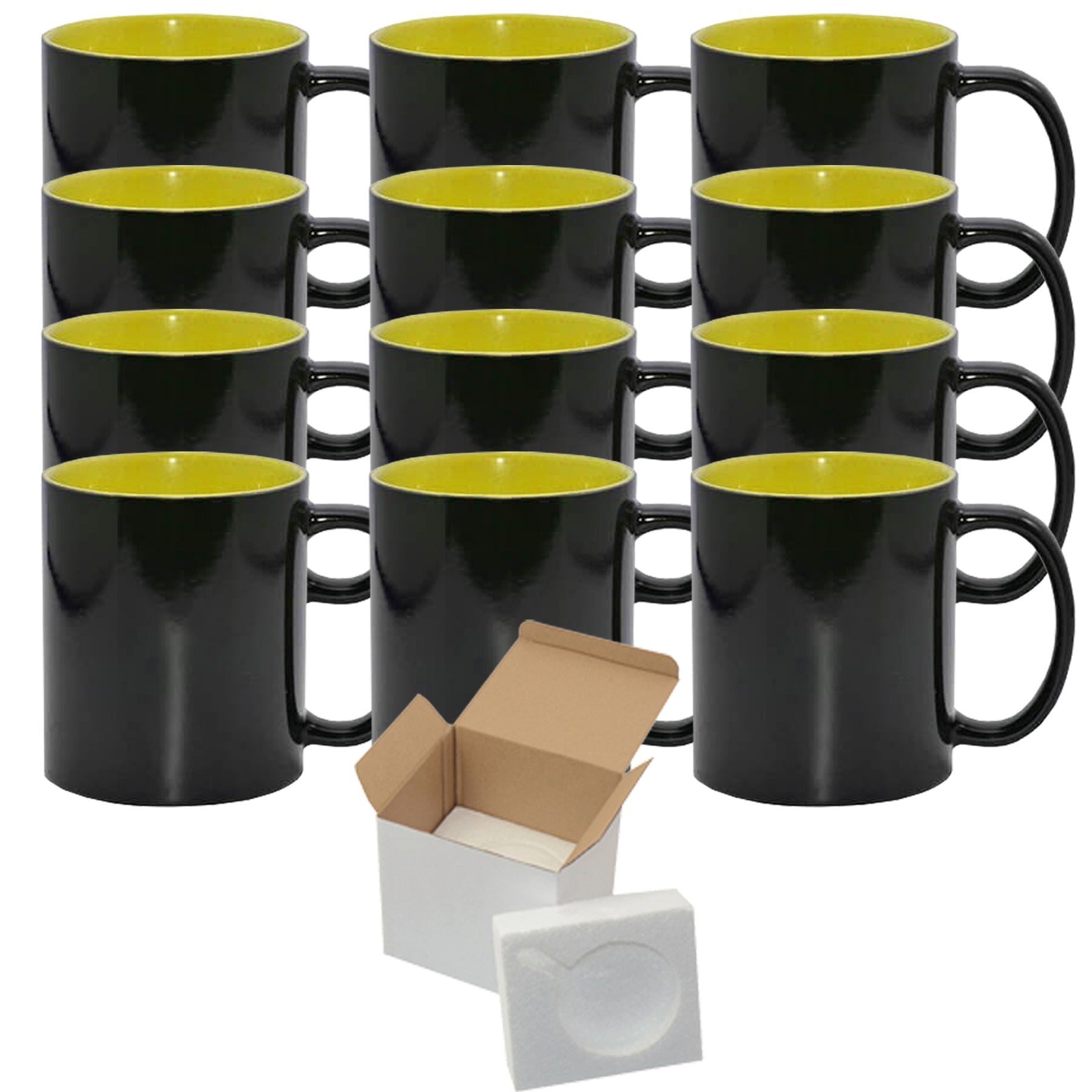 12 Pack 15oz Yellow Inner Magic Color Charging Sublimation Mugs ...