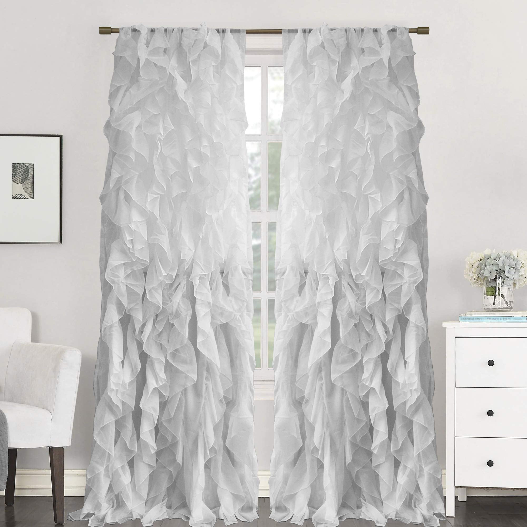 Cortinas Sweet Home Collection en gasa transparente con forma de ...