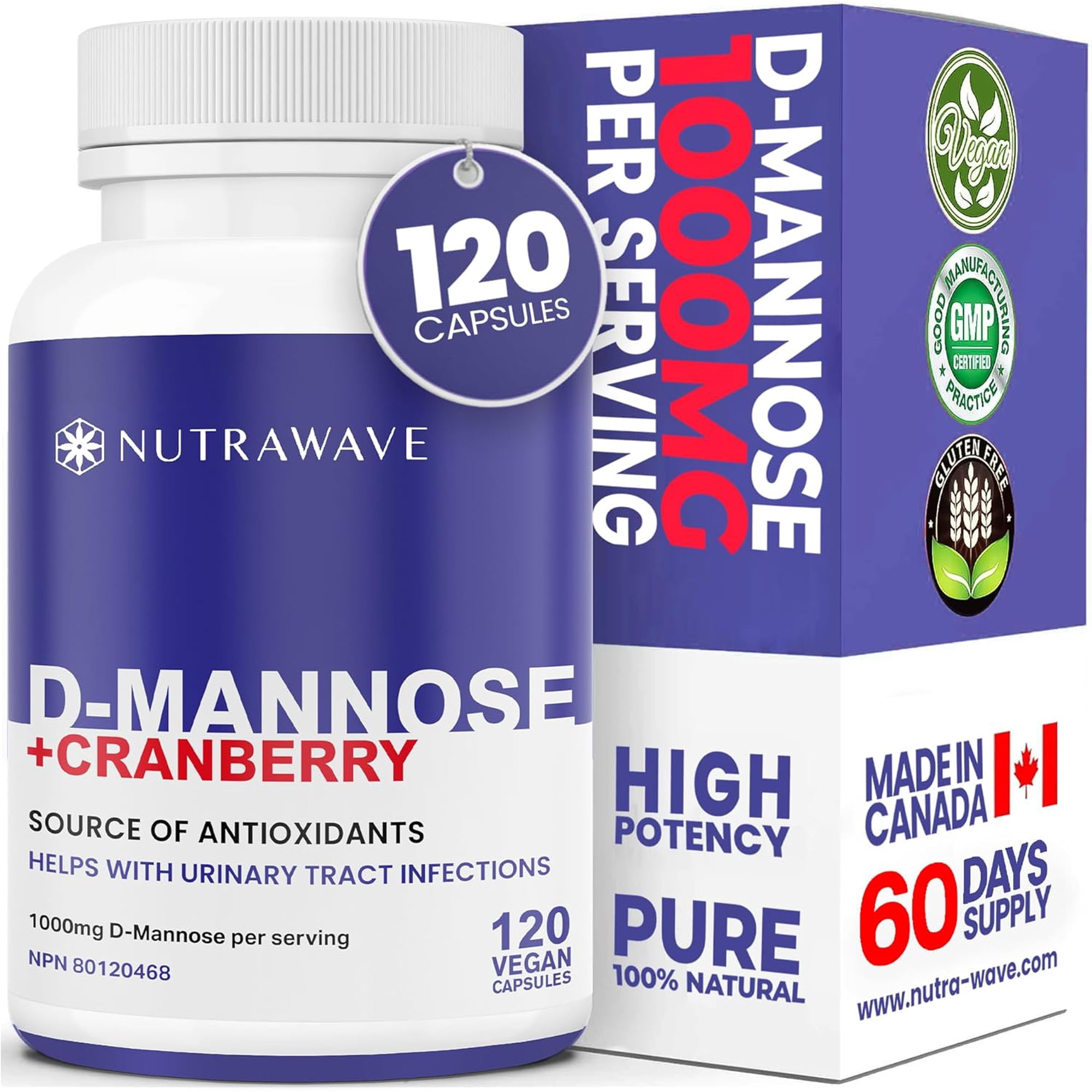 Click here for Nutrawave D-Mannose With Cranberry 1000mg - Urinar... prices