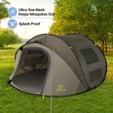 QOMOTOP Waterproof 4-Person Instant Tent, Large for Adults, Pop Up, Green - Walmart.com