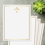 Golden Cross Faith Letter Papers - Set of 25, Religious stationery ...