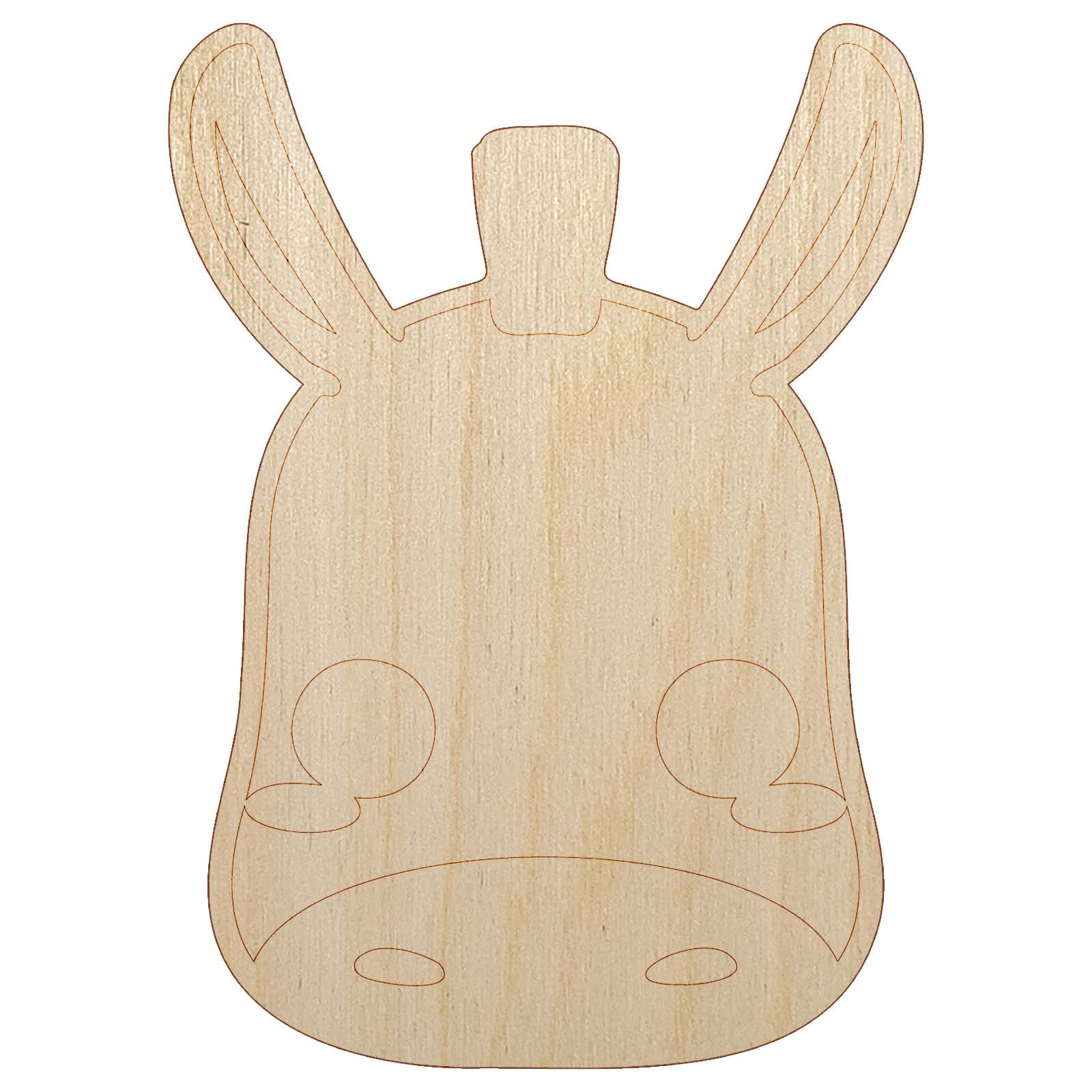 Charming Kawaii Chibi Donkey Mule Face Blushing Cheeks Farm Wood Shape ...