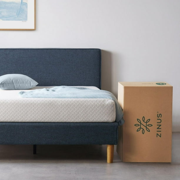 Zinus 8” Green Tea Cool Feel Memory Foam Mattress, Bed-in-a-Box with ...