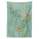 Ambesonne Dragonfly Tablecloth Rectangular Table Cover, Insects Nature ...
