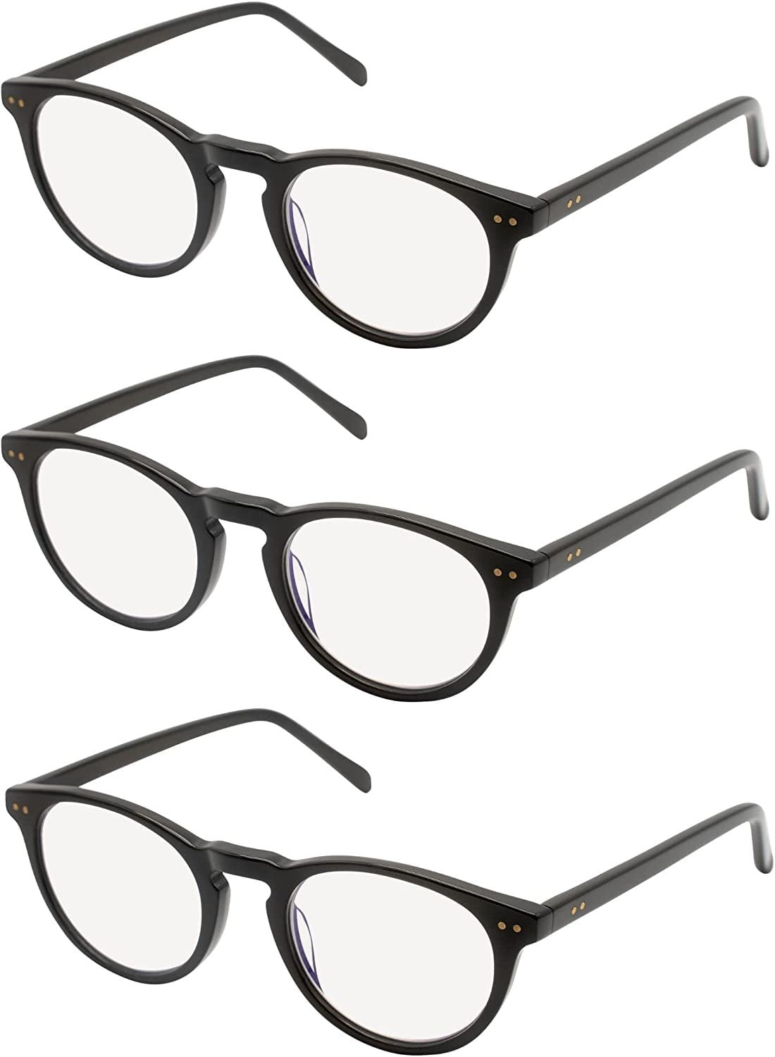 MicroVision Optical Futura Blue Light Readers 3 Pack Shiny Black +2.00 ...